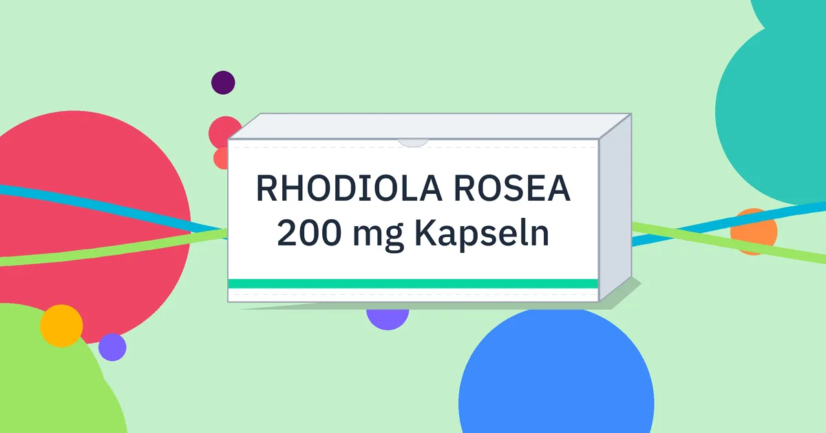 Symbolbild: Packung mit der Aufschrift RHODIOLA ROSEA 200 mg Kapseln (PZN 07749209) – Verfügbarkeit und Bezug in Apotheken in Frankfurt am Main