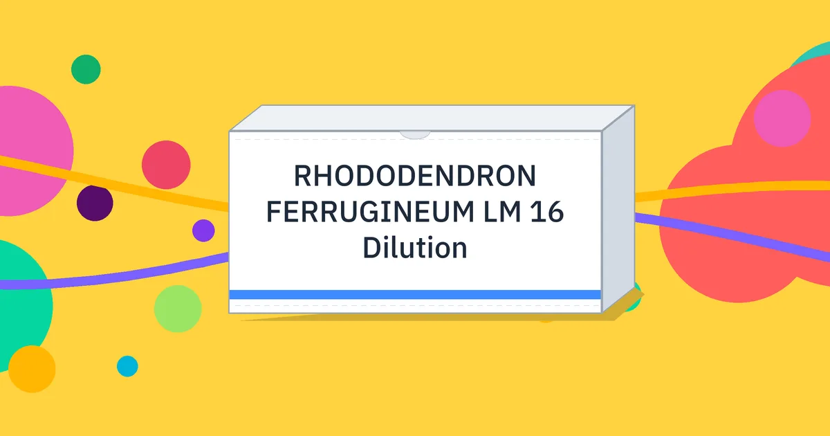 Symbolbild: Packung mit der Aufschrift RHODODENDRON FERRUGINEUM LM 16 Dilution (PZN 13051370) – Verfügbarkeit und Bezug in Apotheken in Frankfurt am Main