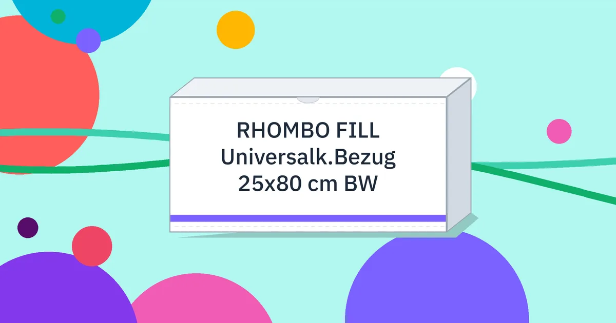 Symbolbild: Packung mit der Aufschrift RHOMBO FILL Universalk.Bezug 25x80 cm BW (PZN 00505065) – Verfügbarkeit und Bezug in Apotheken in Frankfurt am Main