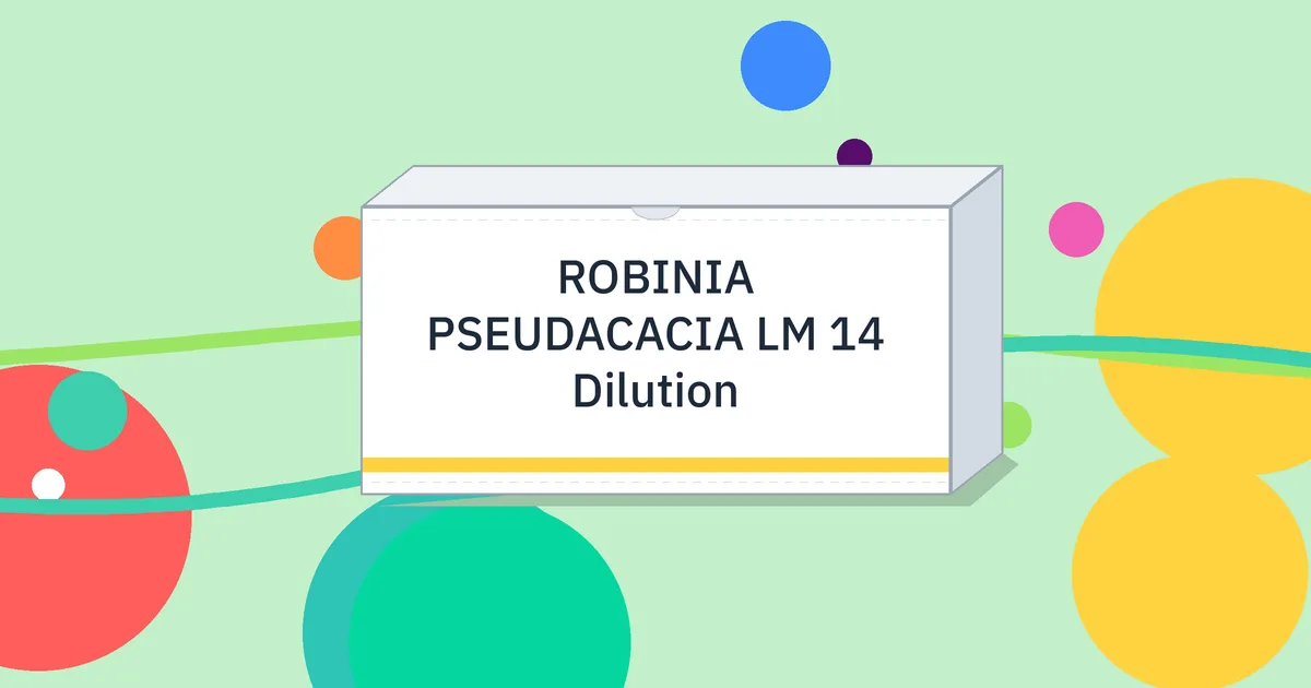 Symbolbild: Packung mit der Aufschrift ROBINIA PSEUDACACIA LM 14 Dilution (PZN 13054902) – Verfügbarkeit und Bezug in Apotheken in Frankfurt am Main