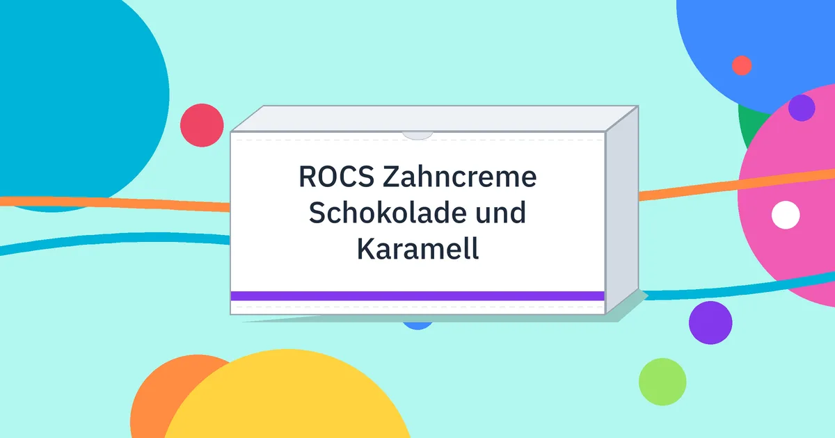 Symbolbild: Packung mit der Aufschrift ROCS Zahncreme Schokolade und Karamell (PZN 16060702) – Verfügbarkeit und Bezug in Apotheken in Frankfurt am Main