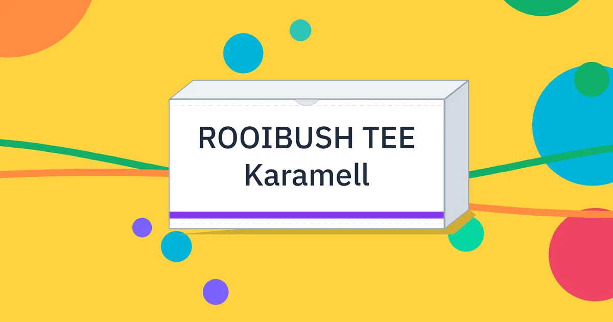 Symbolbild: Packung mit der Aufschrift ROOIBUSH TEE Karamell (PZN 00478948) – Verfügbarkeit und Bezug in Apotheken in Frankfurt am Main