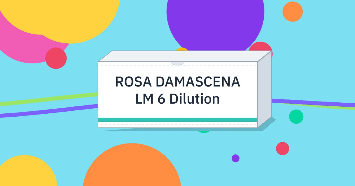 Symbolbild: Packung mit der Aufschrift ROSA DAMASCENA LM 6 Dilution (PZN 13056195) – Verfügbarkeit und Bezug in Apotheken in Frankfurt am Main
