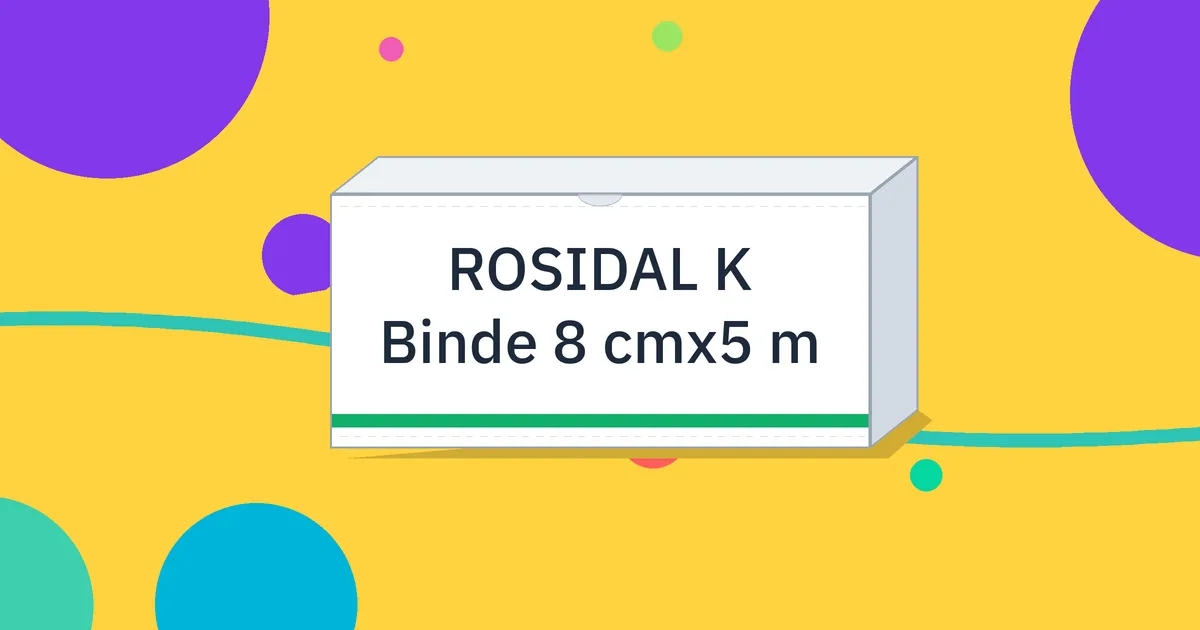Symbolbild: Packung mit der Aufschrift ROSIDAL K Binde 8 cmx5 m (PZN 18651525) – Verfügbarkeit und Bezug in Apotheken in Frankfurt am Main