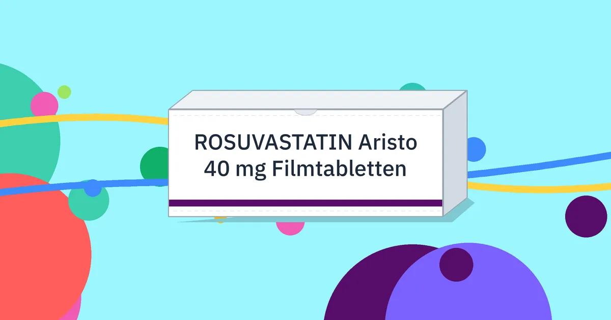 Symbolbild: Packung mit der Aufschrift ROSUVASTATIN Aristo 40 mg Filmtabletten (PZN 14438674) – Verfügbarkeit und Bezug in Apotheken in Frankfurt am Main