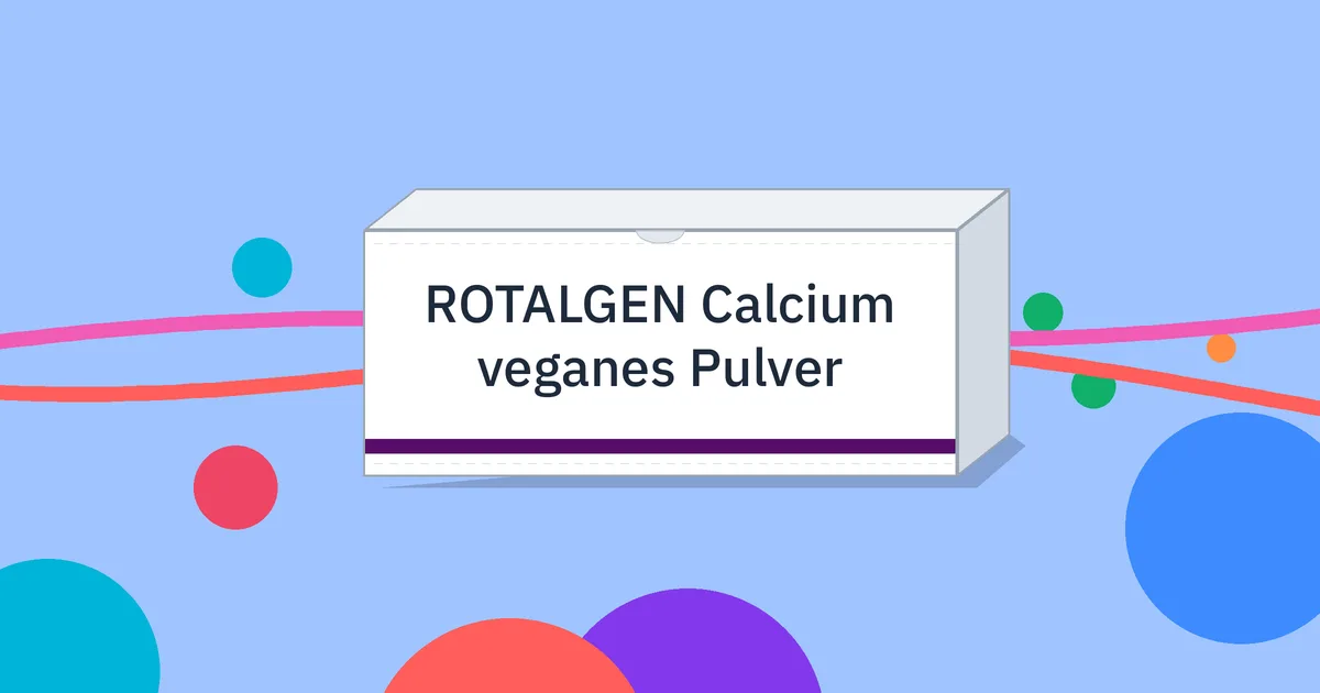 Symbolbild: Packung mit der Aufschrift ROTALGEN Calcium veganes Pulver (PZN 13572175) – Verfügbarkeit und Bezug in Apotheken in Frankfurt am Main