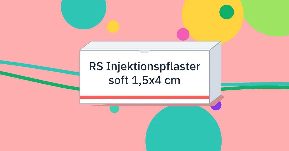 Symbolbild: Packung mit der Aufschrift RS Injektionspflaster soft 1,5x4 cm (PZN 05966581) – Verfügbarkeit und Bezug in Apotheken in Frankfurt am Main