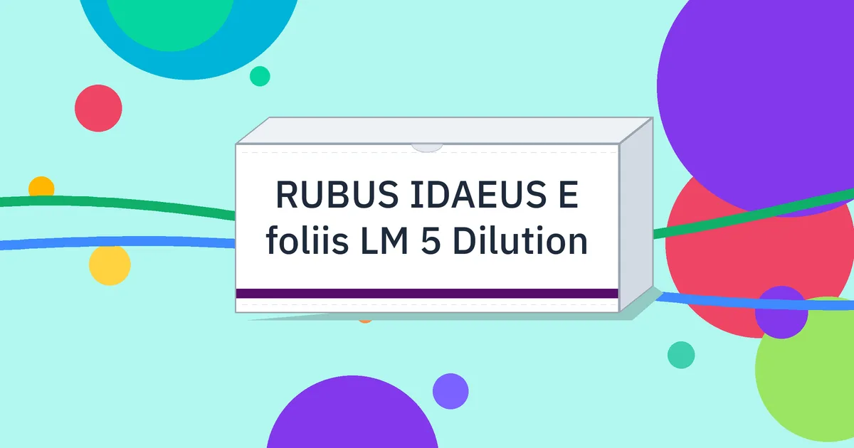 Symbolbild: Packung mit der Aufschrift RUBUS IDAEUS E foliis LM 5 Dilution (PZN 13681450) – Verfügbarkeit und Bezug in Apotheken in Frankfurt am Main