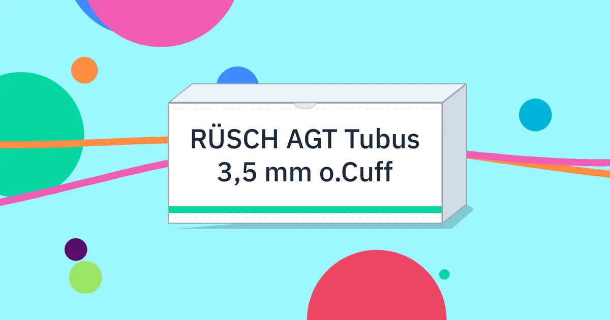 Symbolbild: Packung mit der Aufschrift RÜSCH AGT Tubus 3,5 mm o.Cuff (PZN 06636319) – Verfügbarkeit und Bezug in Apotheken in Frankfurt am Main