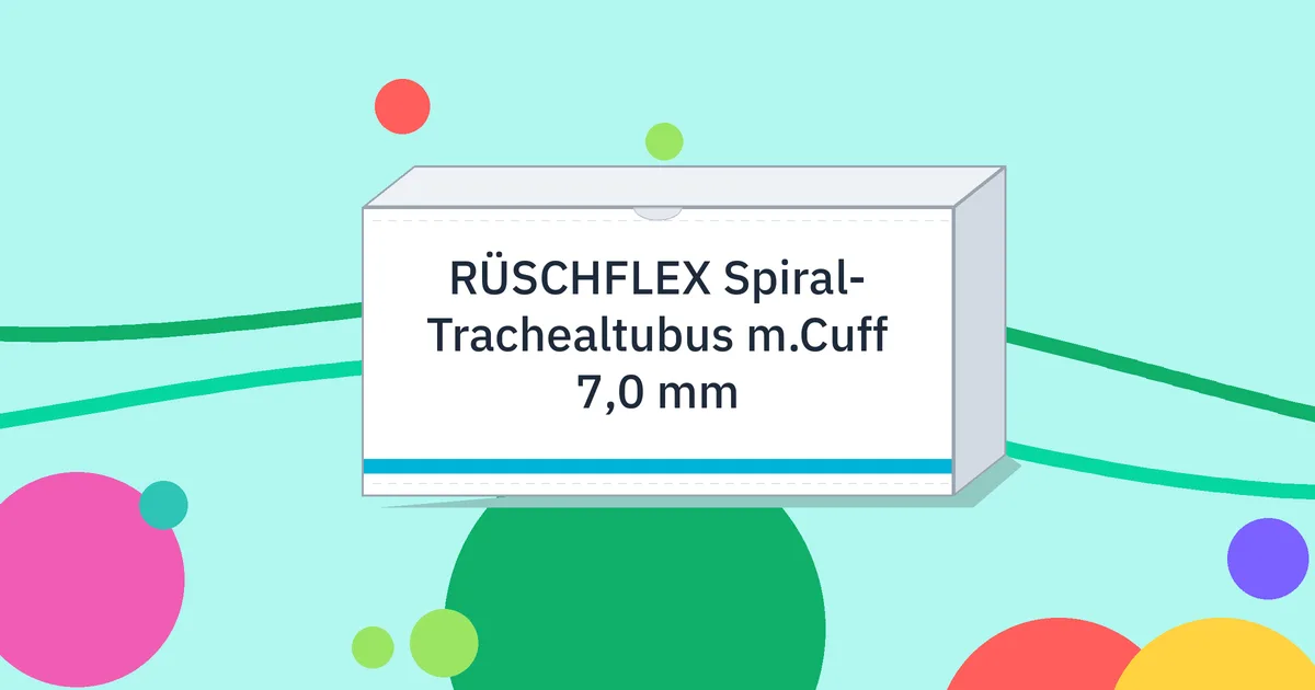 Symbolbild: Packung mit der Aufschrift RÜSCHFLEX Spiral-Trachealtubus m.Cuff 7,0 mm (PZN 12463739) – Verfügbarkeit und Bezug in Apotheken in Frankfurt am Main