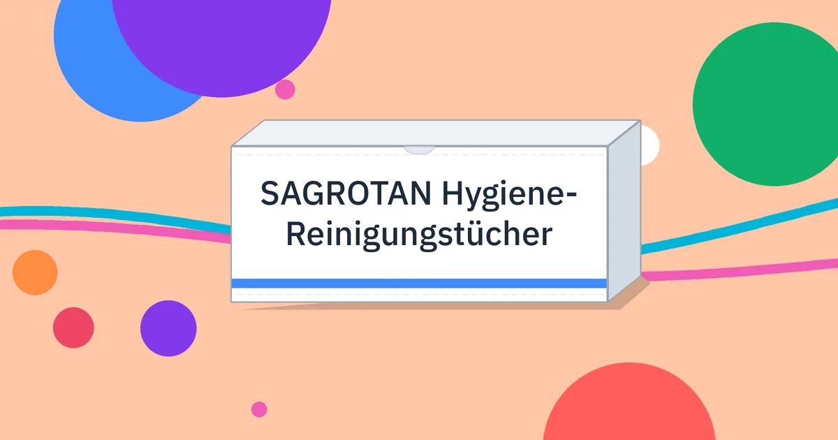 Symbolbild: Packung mit der Aufschrift SAGROTAN Hygiene-Reinigungstücher (PZN 13713641) – Verfügbarkeit und Bezug in Apotheken in Frankfurt am Main