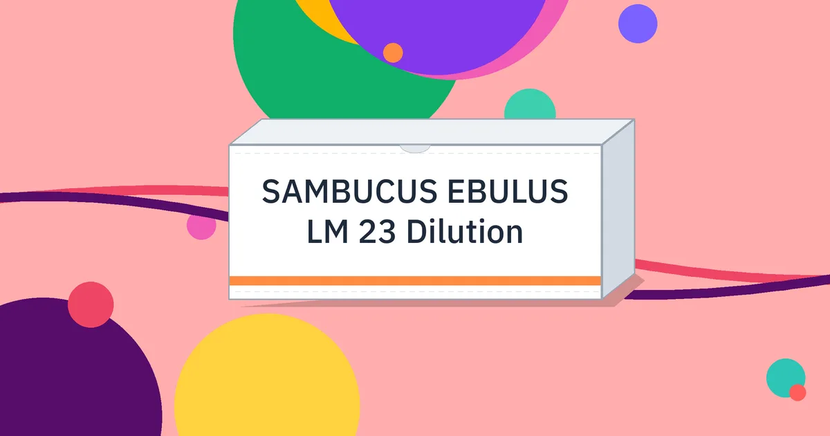 Symbolbild: Packung mit der Aufschrift SAMBUCUS EBULUS LM 23 Dilution (PZN 13180558) – Verfügbarkeit und Bezug in Apotheken in Frankfurt am Main