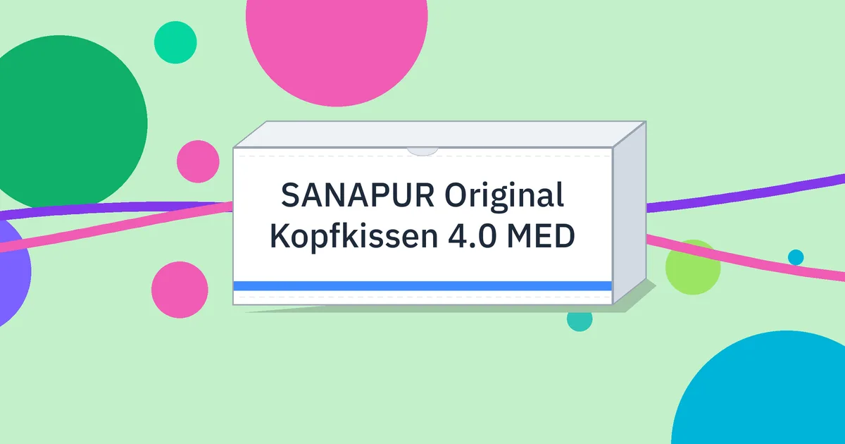 Symbolbild: Packung mit der Aufschrift SANAPUR Original Kopfkissen 4.0 MED (PZN 16081880) – Verfügbarkeit und Bezug in Apotheken in Frankfurt am Main