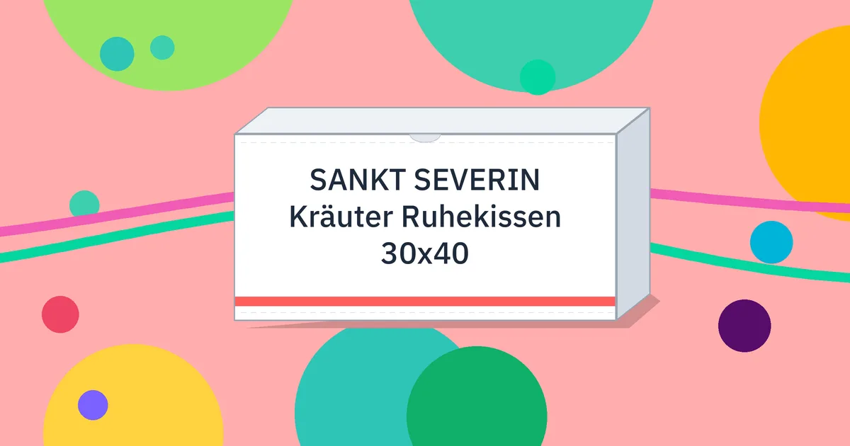 Symbolbild: Packung mit der Aufschrift SANKT SEVERIN Kräuter Ruhekissen 30x40 (PZN 08725062) – Verfügbarkeit und Bezug in Apotheken in Frankfurt am Main