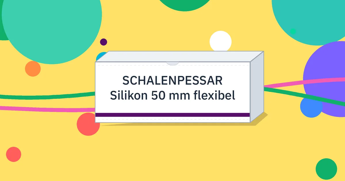 Symbolbild: Packung mit der Aufschrift SCHALENPESSAR Silikon 50 mm flexibel (PZN 04849324) – Verfügbarkeit und Bezug in Apotheken in Frankfurt am Main