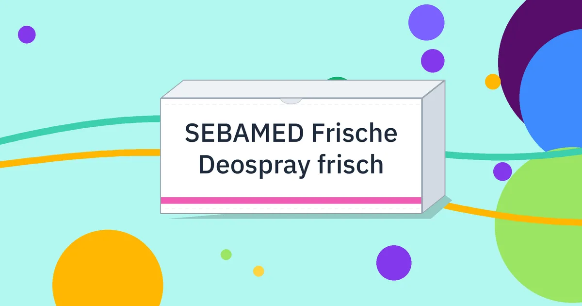 Symbolbild: Packung mit der Aufschrift SEBAMED Frische Deospray frisch (PZN 06604176) – Verfügbarkeit und Bezug in Apotheken in Frankfurt am Main