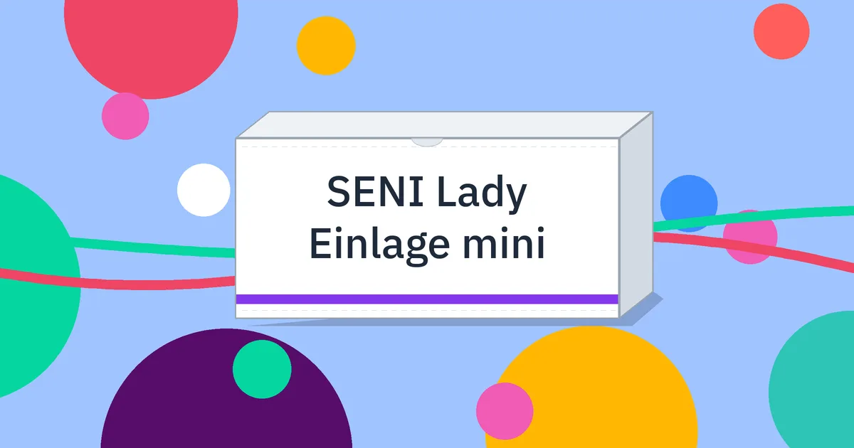 Symbolbild: Packung mit der Aufschrift SENI Lady Einlage mini (PZN 07501544) – Verfügbarkeit und Bezug in Apotheken in Frankfurt am Main