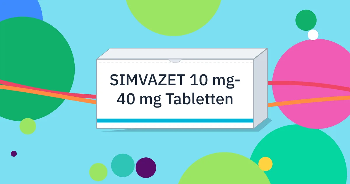 Symbolbild: Packung mit der Aufschrift SIMVAZET 10 mg-40 mg Tabletten (PZN 13970585) – Verfügbarkeit und Bezug in Apotheken in Frankfurt am Main