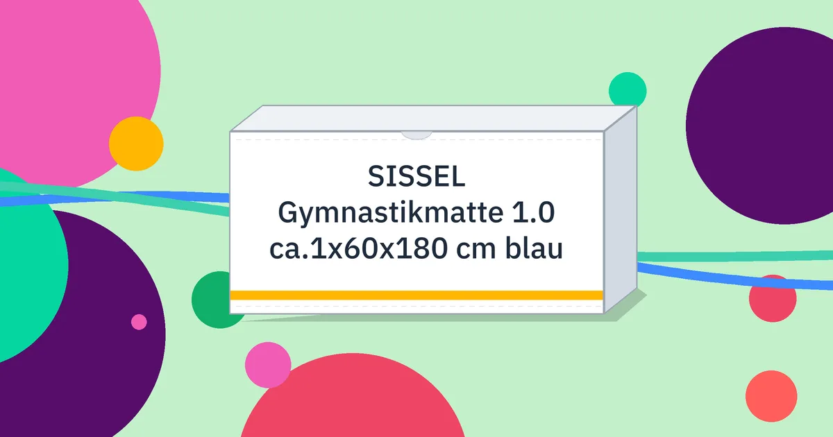 Symbolbild: Packung mit der Aufschrift SISSEL Gymnastikmatte 1.0 ca.1x60x180 cm blau (PZN 11529459) – Verfügbarkeit und Bezug in Apotheken in Frankfurt am Main