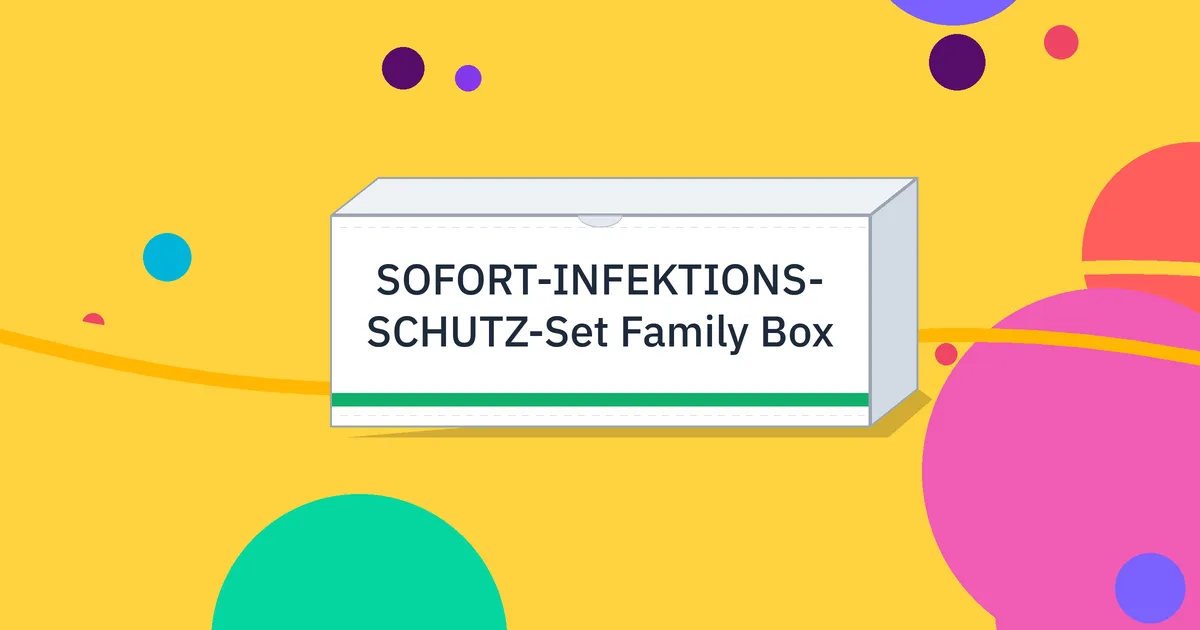 Symbolbild: Packung mit der Aufschrift SOFORT-INFEKTIONS-SCHUTZ-Set Family Box (PZN 16889671) – Verfügbarkeit und Bezug in Apotheken in Frankfurt am Main