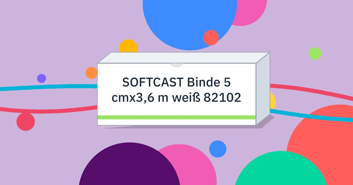 Symbolbild: Packung mit der Aufschrift SOFTCAST Binde 5 cmx3,6 m weiß 82102 (PZN 02697123) – Verfügbarkeit und Bezug in Apotheken in Frankfurt am Main