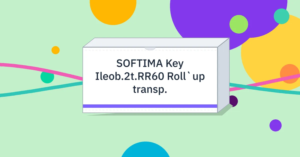 Symbolbild: Packung mit der Aufschrift SOFTIMA Key Ileob.2t.RR60 Roll`up transp. (PZN 00107287) – Verfügbarkeit und Bezug in Apotheken in Frankfurt am Main