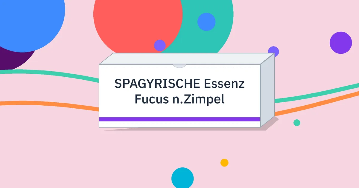 Symbolbild: Packung mit der Aufschrift SPAGYRISCHE Essenz Fucus n.Zimpel (PZN 00916727) – Verfügbarkeit und Bezug in Apotheken in Frankfurt am Main