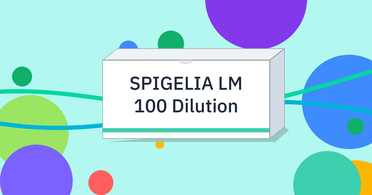 Symbolbild: Packung mit der Aufschrift SPIGELIA LM 100 Dilution (PZN 13195407) – Verfügbarkeit und Bezug in Apotheken in Frankfurt am Main