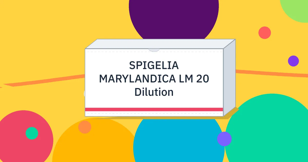 Symbolbild: Packung mit der Aufschrift SPIGELIA MARYLANDICA LM 20 Dilution (PZN 13195689) – Verfügbarkeit und Bezug in Apotheken in Frankfurt am Main
