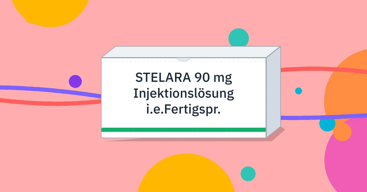Symbolbild: Packung mit der Aufschrift STELARA 90 mg Injektionslösung i.e.Fertigspr. (PZN 10411684) – Verfügbarkeit und Bezug in Apotheken in Frankfurt am Main