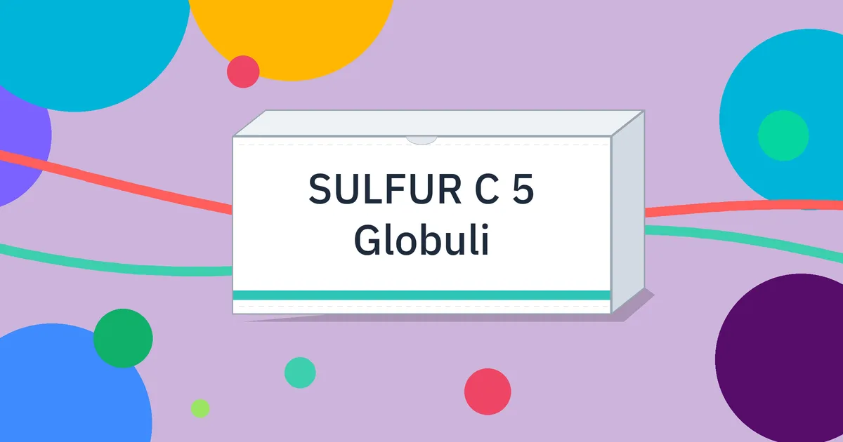 Symbolbild: Packung mit der Aufschrift SULFUR C 5 Globuli (PZN 04238738) – Verfügbarkeit und Bezug in Apotheken in Frankfurt am Main