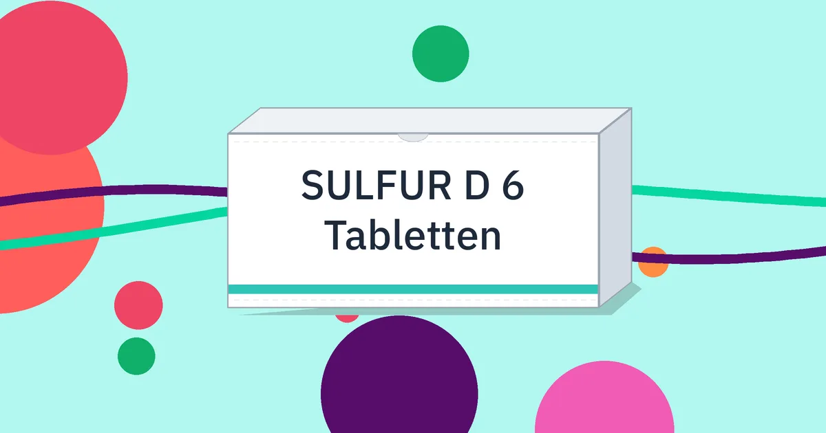 Symbolbild: Packung mit der Aufschrift SULFUR D 6 Tabletten (PZN 01787232) – Verfügbarkeit und Bezug in Apotheken in Frankfurt am Main