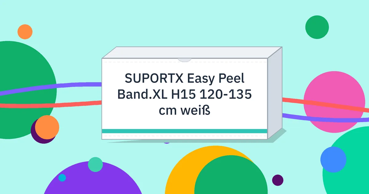 Symbolbild: Packung mit der Aufschrift SUPORTX Easy Peel Band.XL H15 120-135 cm weiß (PZN 09486470) – Verfügbarkeit und Bezug in Apotheken in Frankfurt am Main