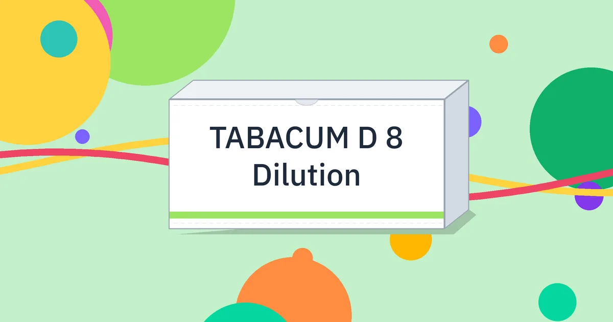 Symbolbild: Packung mit der Aufschrift TABACUM D 8 Dilution (PZN 02622680) – Verfügbarkeit und Bezug in Apotheken in Frankfurt am Main