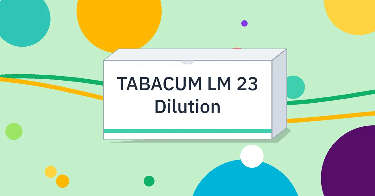 Symbolbild: Packung mit der Aufschrift TABACUM LM 23 Dilution (PZN 13212703) – Verfügbarkeit und Bezug in Apotheken in Frankfurt am Main