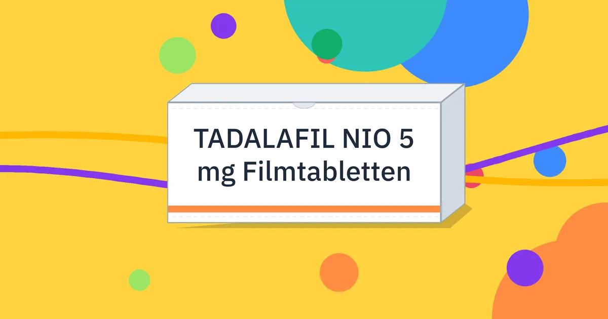 Symbolbild: Packung mit der Aufschrift TADALAFIL NIO 5 mg Filmtabletten (PZN 15638926) – Verfügbarkeit und Bezug in Apotheken in Frankfurt am Main