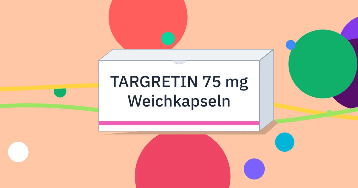 Symbolbild: Packung mit der Aufschrift TARGRETIN 75 mg Weichkapseln (PZN 11227652) – Verfügbarkeit und Bezug in Apotheken in Frankfurt am Main
