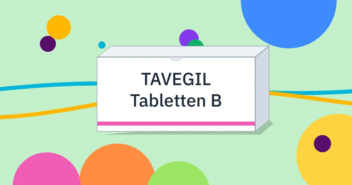 Symbolbild: Packung mit der Aufschrift TAVEGIL Tabletten B (PZN 03052138) – Verfügbarkeit und Bezug in Apotheken in Frankfurt am Main