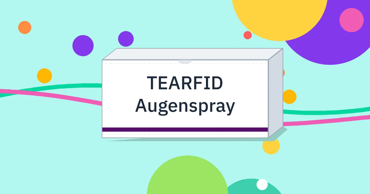 Symbolbild: Packung mit der Aufschrift TEARFID Augenspray (PZN 15407960) – Verfügbarkeit und Bezug in Apotheken in Frankfurt am Main