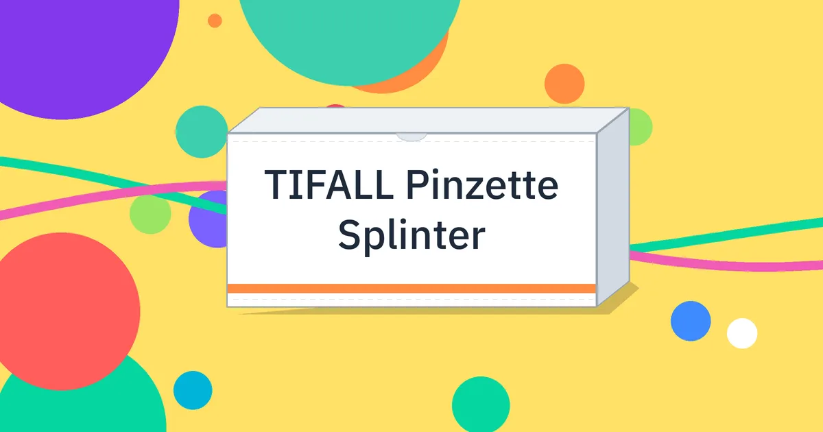Symbolbild: Packung mit der Aufschrift TIFALL Pinzette Splinter (PZN 08881141) – Verfügbarkeit und Bezug in Apotheken in Frankfurt am Main