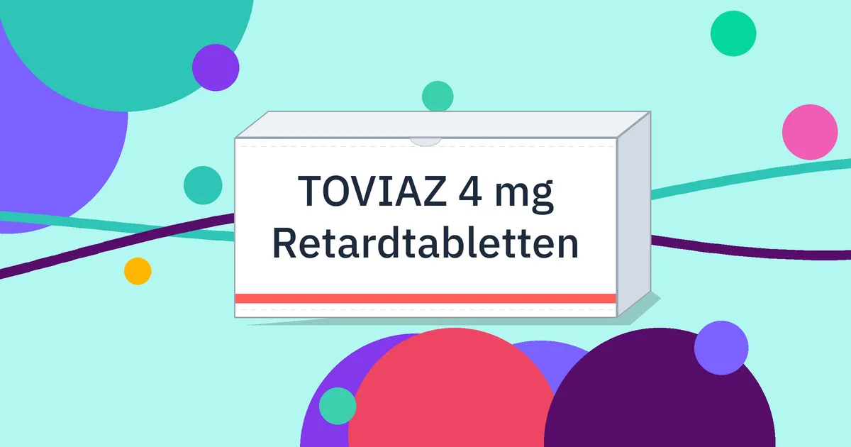 Symbolbild: Packung mit der Aufschrift TOVIAZ 4 mg Retardtabletten (PZN 19209694) – Verfügbarkeit und Bezug in Apotheken in Frankfurt am Main