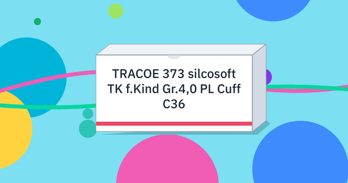 Symbolbild: Packung mit der Aufschrift TRACOE 373 silcosoft TK f.Kind Gr.4,0 PL Cuff C36 (PZN 14317189) – Verfügbarkeit und Bezug in Apotheken in Frankfurt am Main