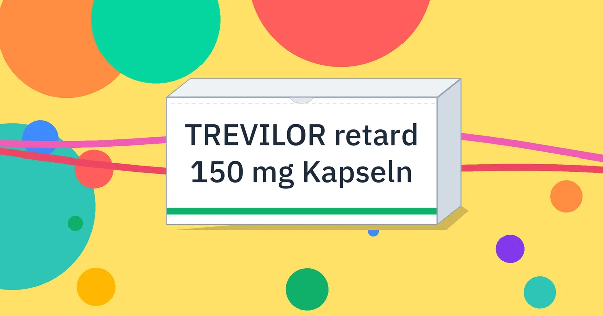 Symbolbild: Packung mit der Aufschrift TREVILOR retard 150 mg Kapseln (PZN 09428260) – Verfügbarkeit und Bezug in Apotheken in Frankfurt am Main
