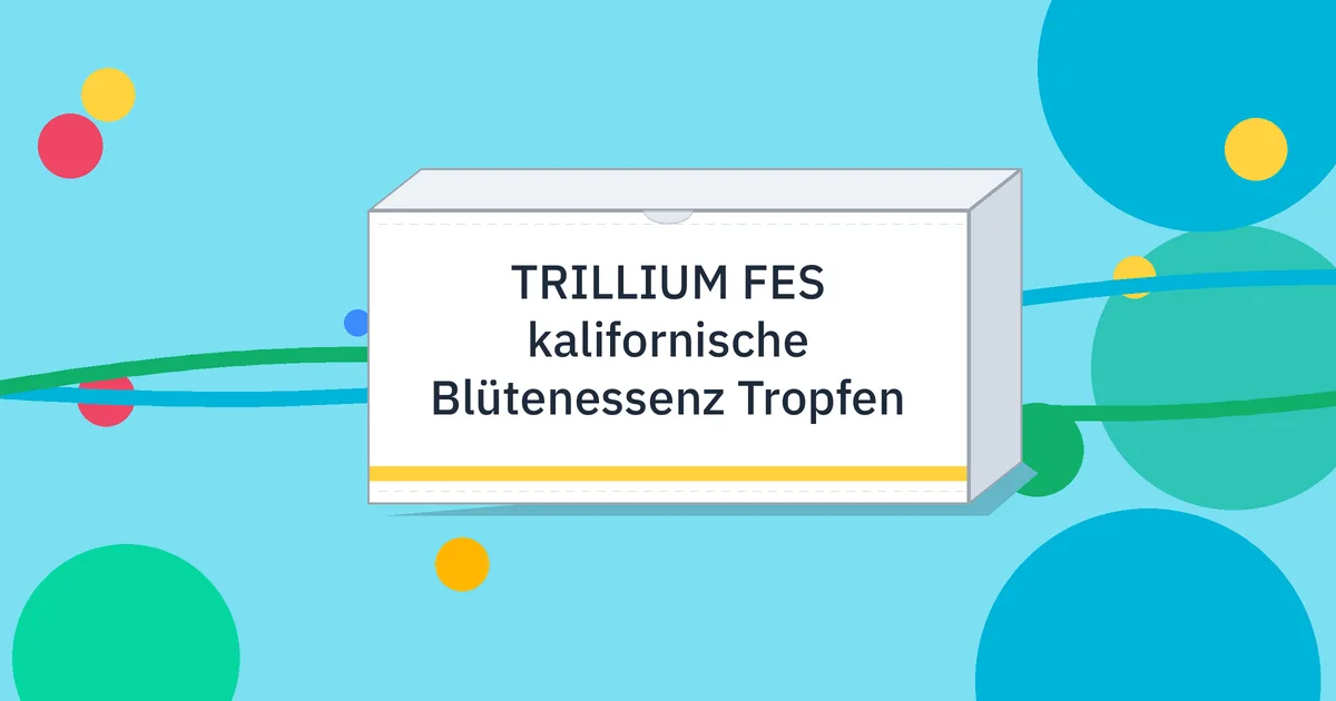 Symbolbild: Packung mit der Aufschrift TRILLIUM FES kalifornische Blütenessenz Tropfen (PZN 09172926) – Verfügbarkeit und Bezug in Apotheken in Frankfurt am Main