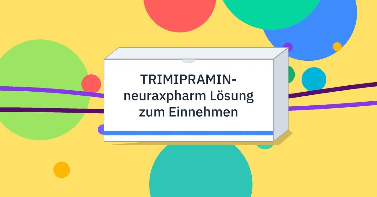 Symbolbild: Packung mit der Aufschrift TRIMIPRAMIN-neuraxpharm Lösung zum Einnehmen (PZN 01871168) – Verfügbarkeit und Bezug in Apotheken in Frankfurt am Main