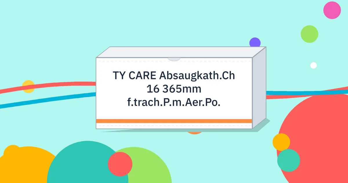 Symbolbild: Packung mit der Aufschrift TY CARE Absaugkath.Ch 16 365mm f.trach.P.m.Aer.Po. (PZN 03919637) – Verfügbarkeit und Bezug in Apotheken in Frankfurt am Main