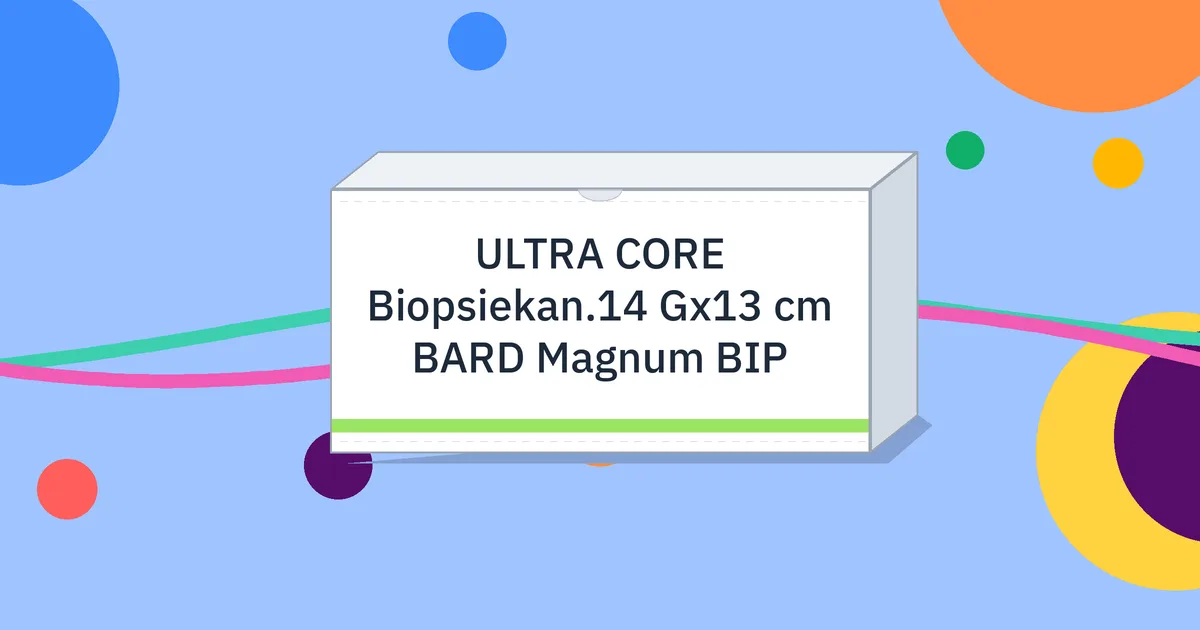 Symbolbild: Packung mit der Aufschrift ULTRA CORE Biopsiekan.14 Gx13 cm BARD Magnum BIP (PZN 04506937) – Verfügbarkeit und Bezug in Apotheken in Frankfurt am Main