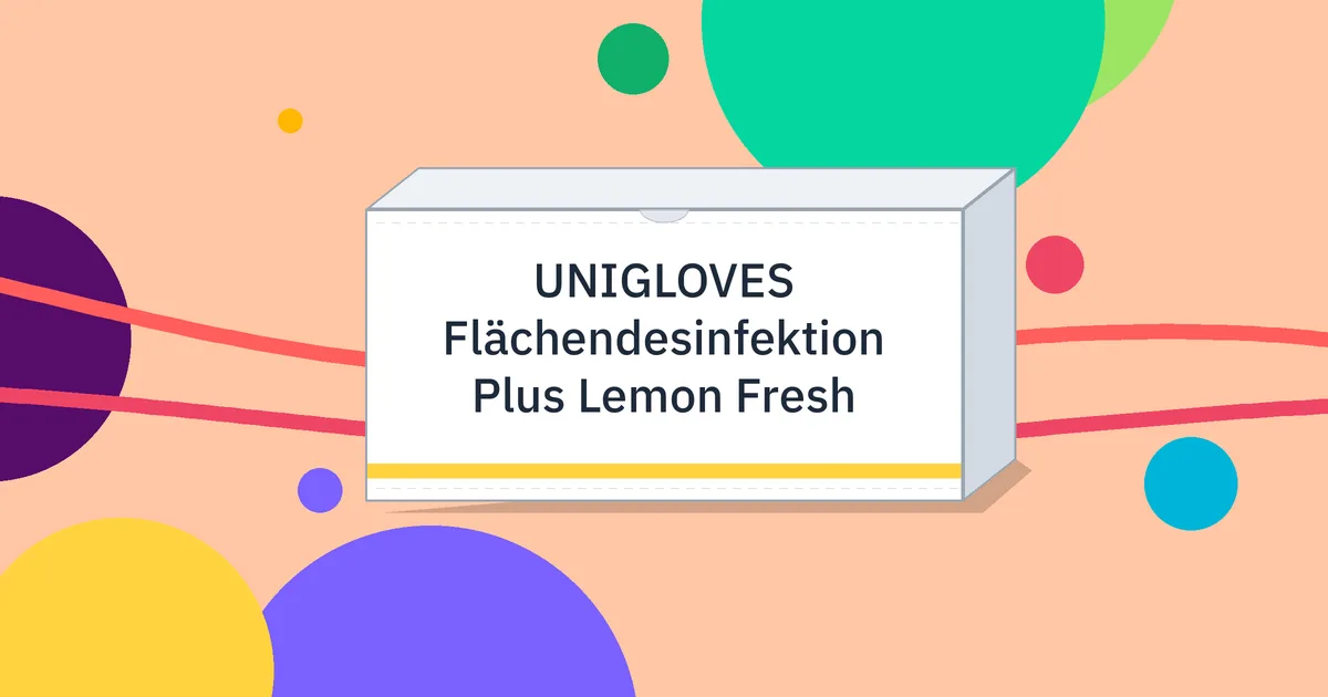 Symbolbild: Packung mit der Aufschrift UNIGLOVES Flächendesinfektion Plus Lemon Fresh (PZN 18332151) – Verfügbarkeit und Bezug in Apotheken in Frankfurt am Main