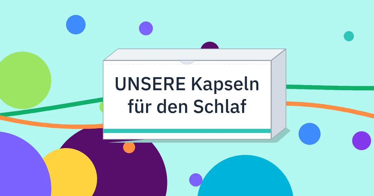 Symbolbild: Packung mit der Aufschrift UNSERE Kapseln für den Schlaf (PZN 12900163) – Verfügbarkeit und Bezug in Apotheken in Frankfurt am Main