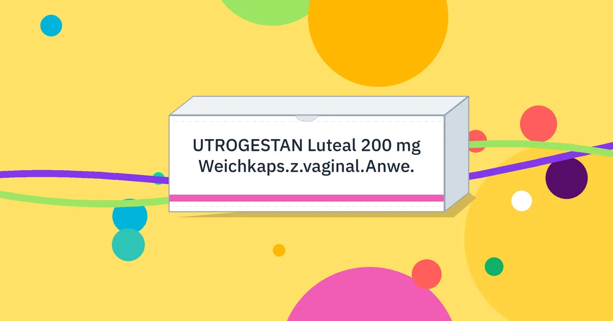 Symbolbild: Packung mit der Aufschrift UTROGESTAN Luteal 200 mg Weichkaps.z.vaginal.Anwe. (PZN 18087668) – Verfügbarkeit und Bezug in Apotheken in Frankfurt am Main